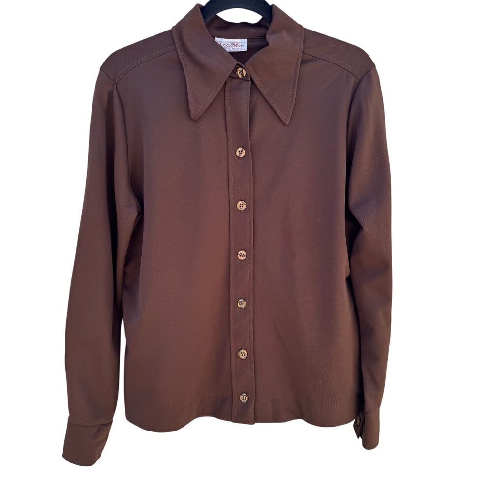 Lee Mar Pageantry Vintage 70s Womens Knit Brown Point… - Gem